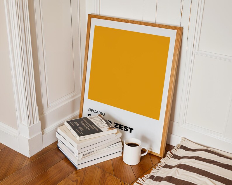 Pantone Yellow Color Poster Print, Minimalistic Nordic Wall Art ...