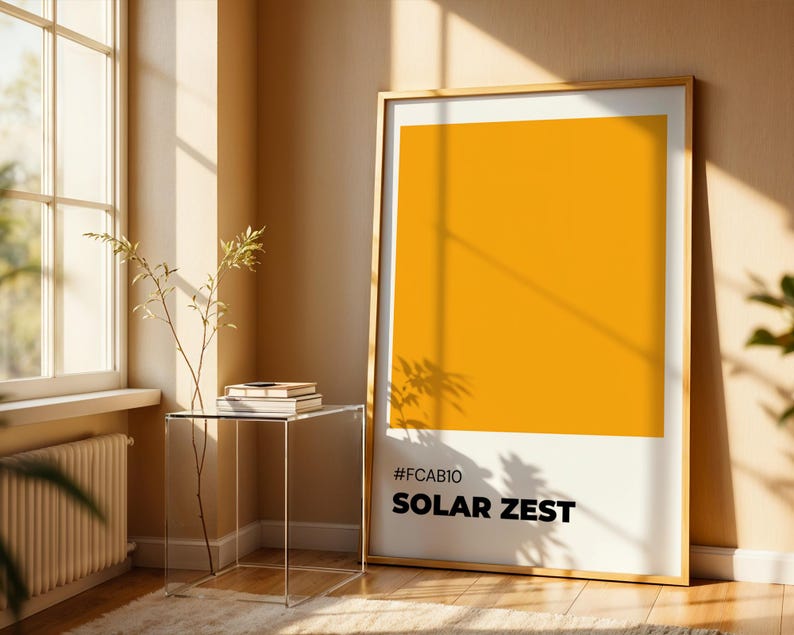 Pantone Yellow Color Poster Print, Minimalistic Nordic Wall Art ...