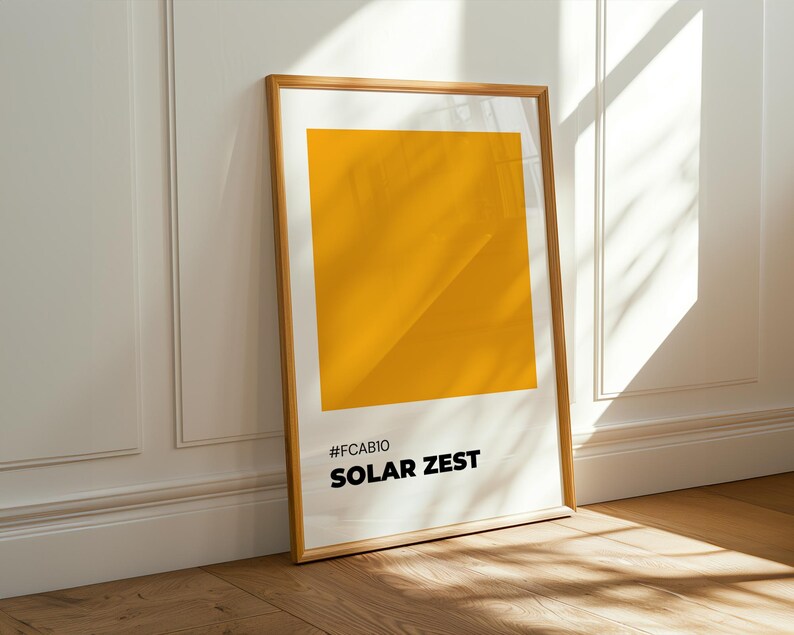 Pantone Yellow Color Poster Print, Minimalistic Nordic Wall Art ...
