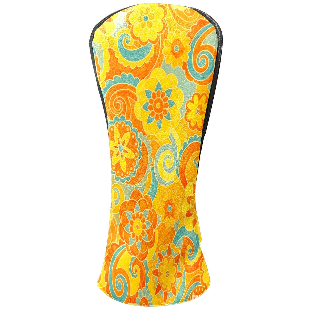 Orange Flower Golf Club Head Cover: PU Leather, Driver/fairway/hybrid ...