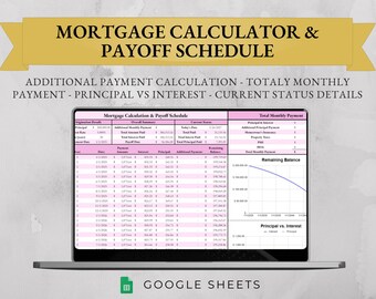 Simple Mortgage Payment Calculator and Payoff Schedule - Google Sheets ...