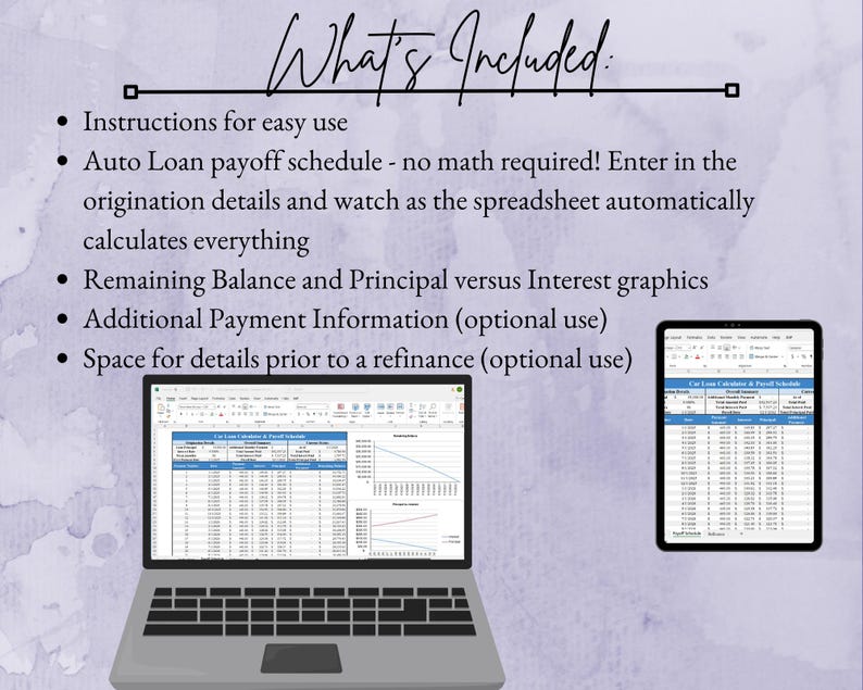 Car Loan Calculator & Payoff Schedule - Microsoft Excel Template ...