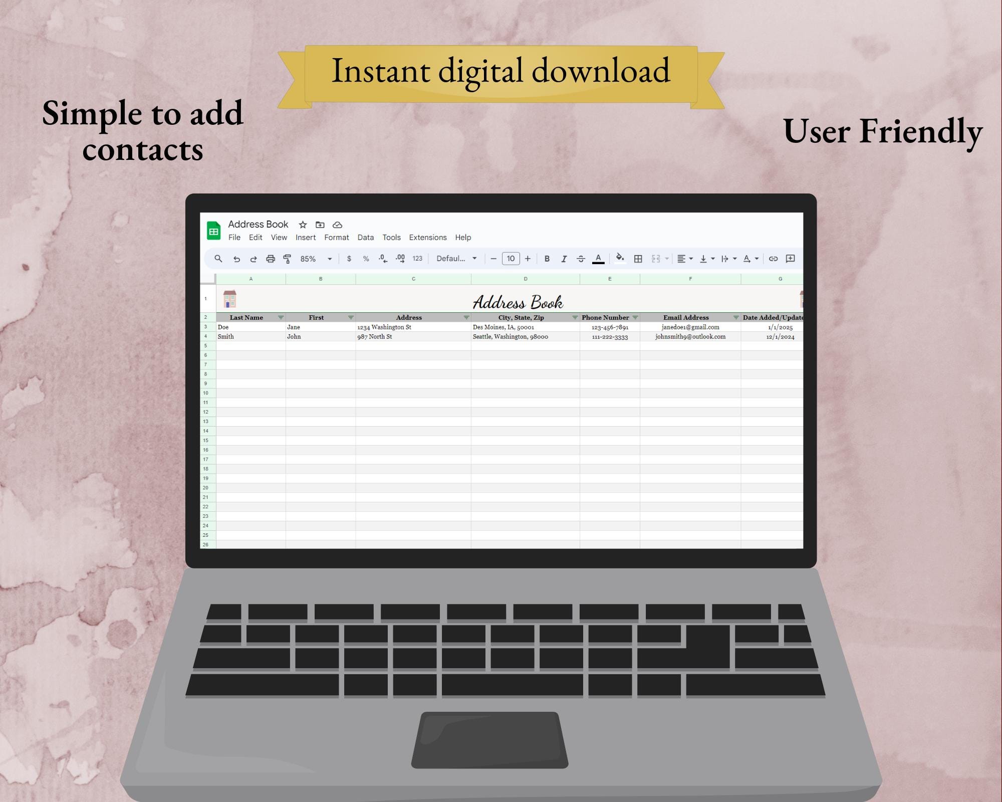 Address Book Template | Contact List | Google Sheets Template ...