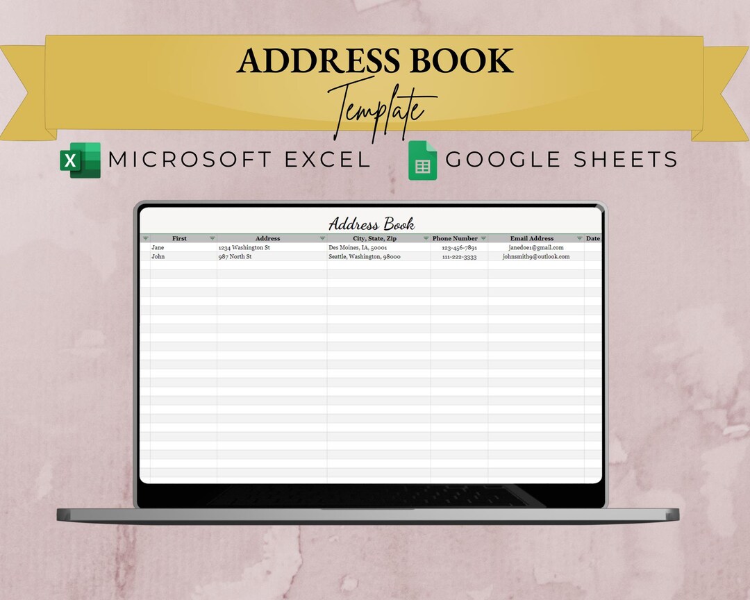 Address Book Template | Contact List | Google Sheets Template ...