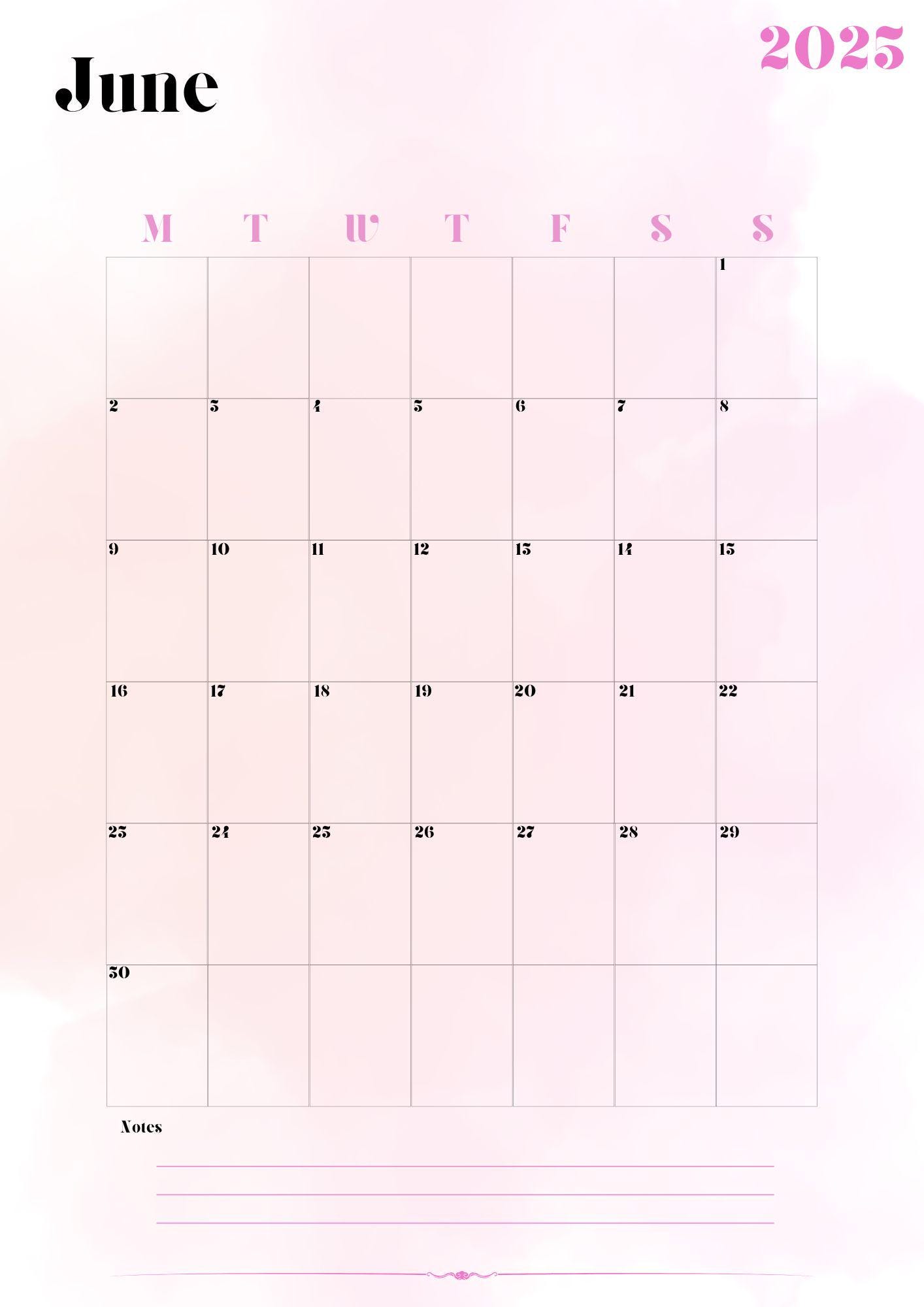 2025 Calendar Planner Pink - Etsy