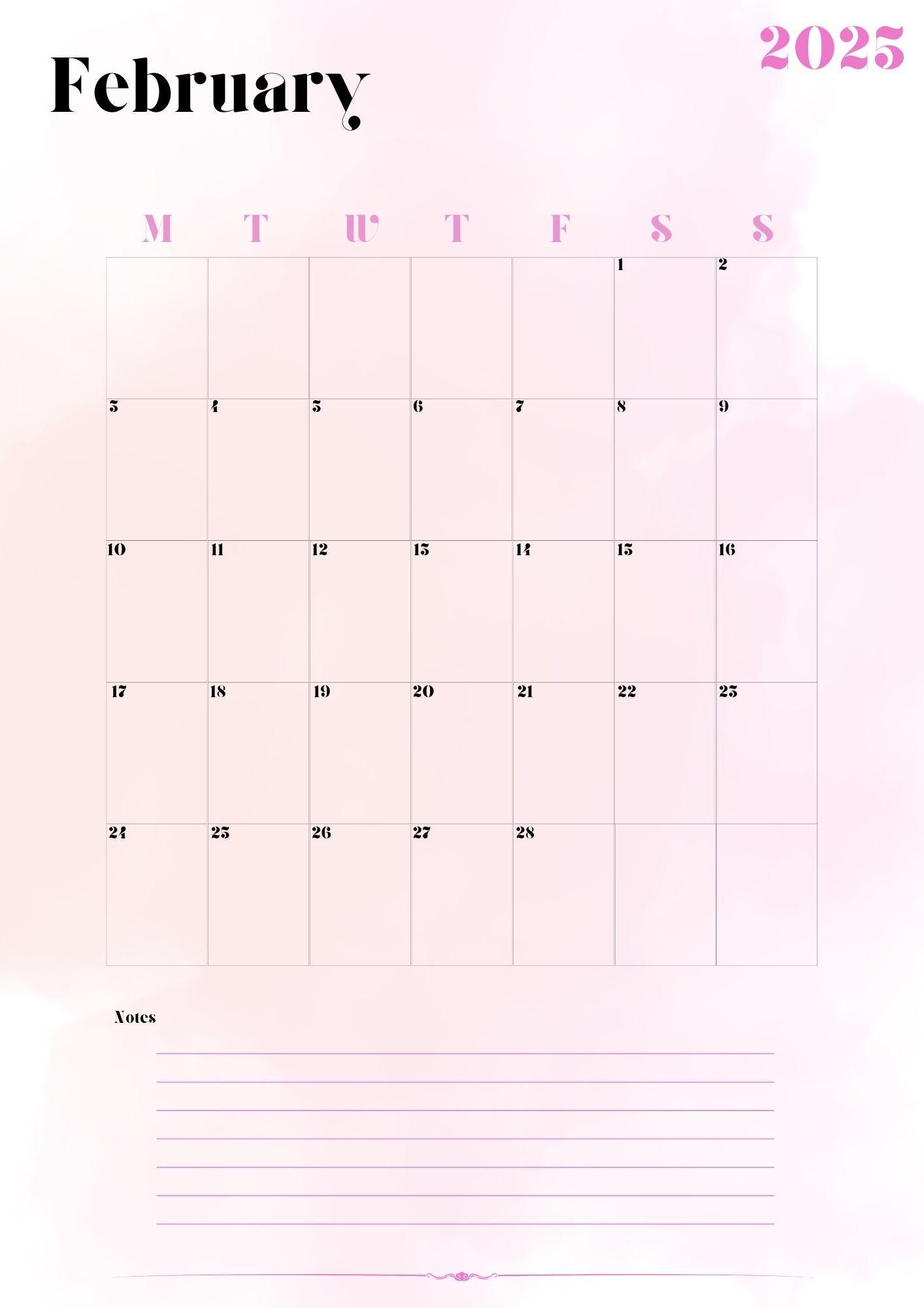 2025 Calendar Planner Pink - Etsy