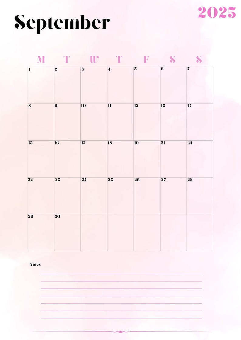 2025 Calendar Planner Pink - Etsy