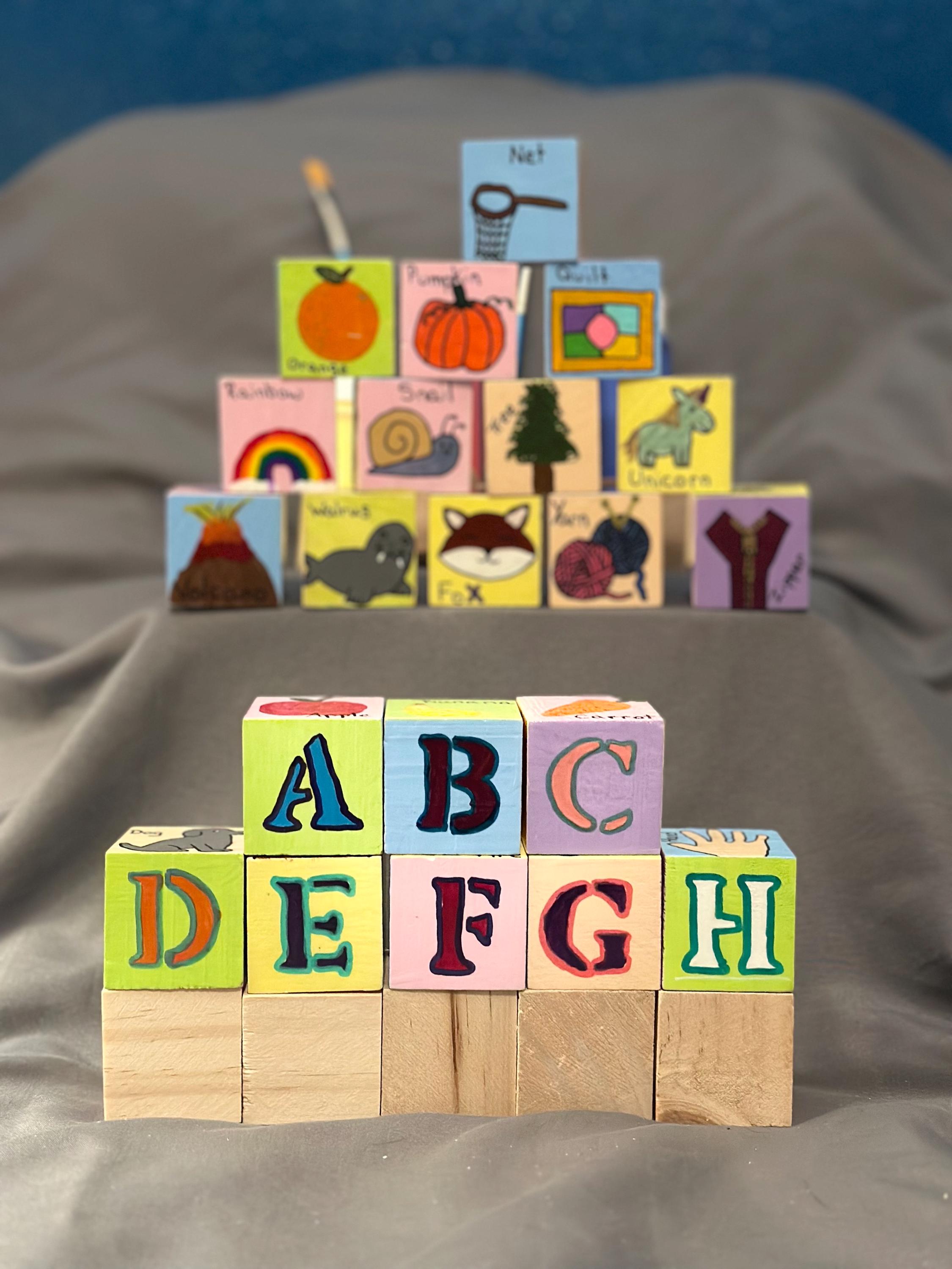Hand Painted ABC Blocks (one of a Kind) - Etsy