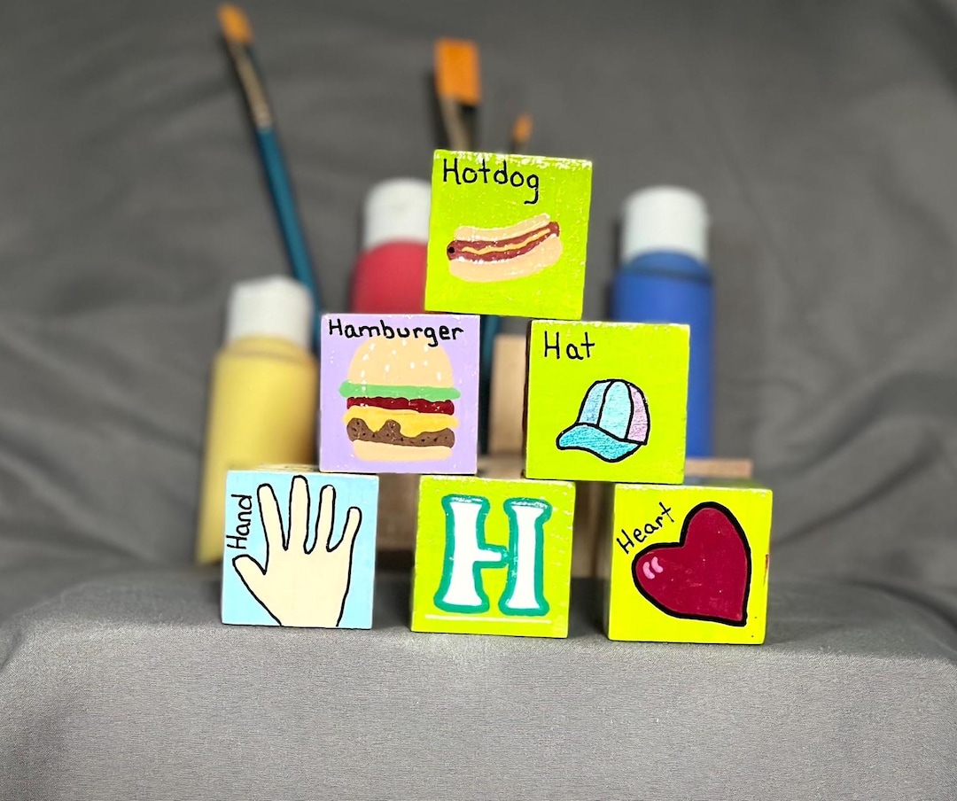 Hand Painted ABC Blocks (one of a Kind) - Etsy
