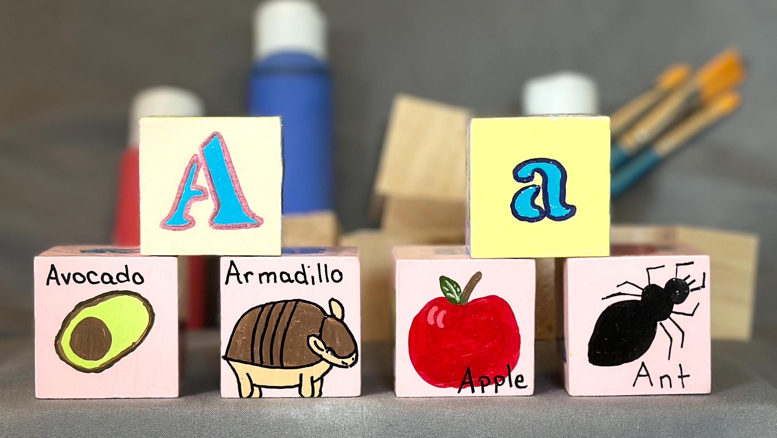 Hand Painted ABC Blocks (one of a Kind) - Etsy