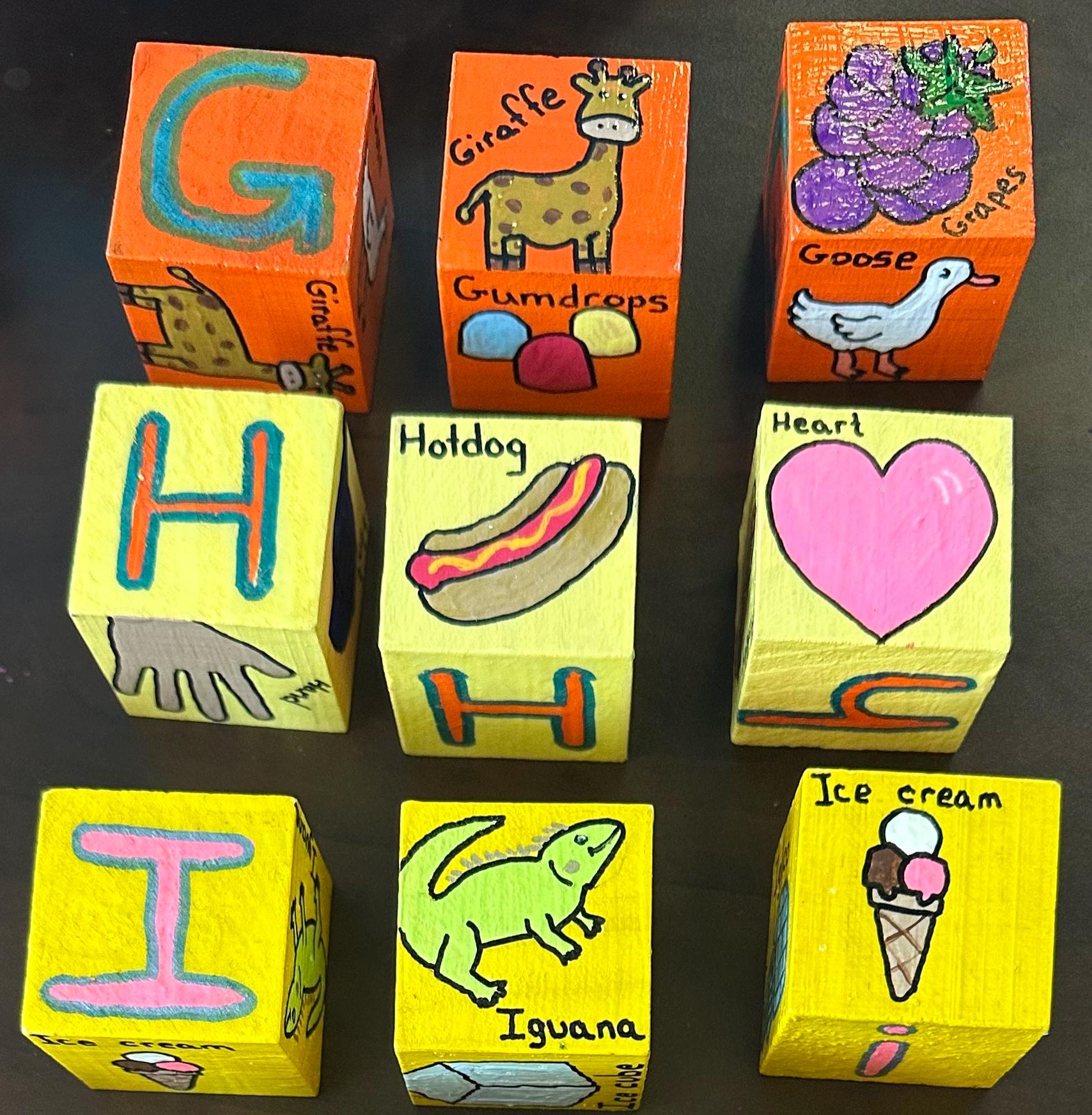 Hand Painted ABC Blocks one of a Kind - Etsy