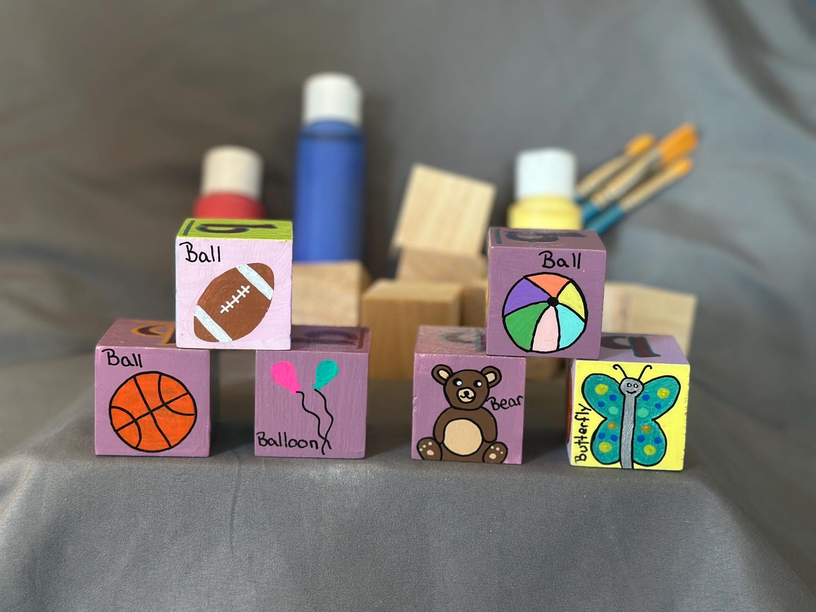 Hand Painted ABC Blocks (one of a Kind) - Etsy