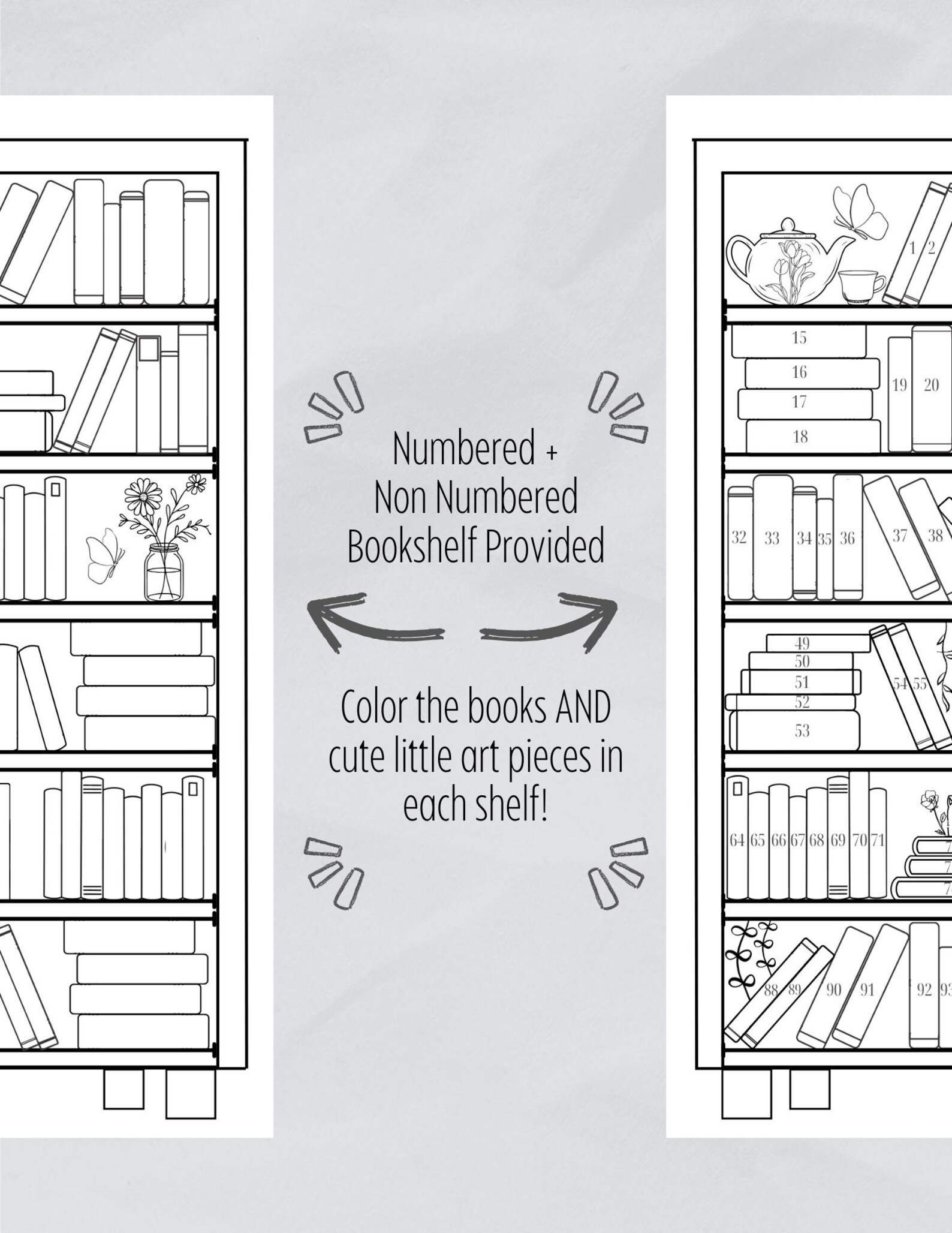 2025 | 100+ Bookshelf Reading Goal Tracker PDF Download | Digital ...