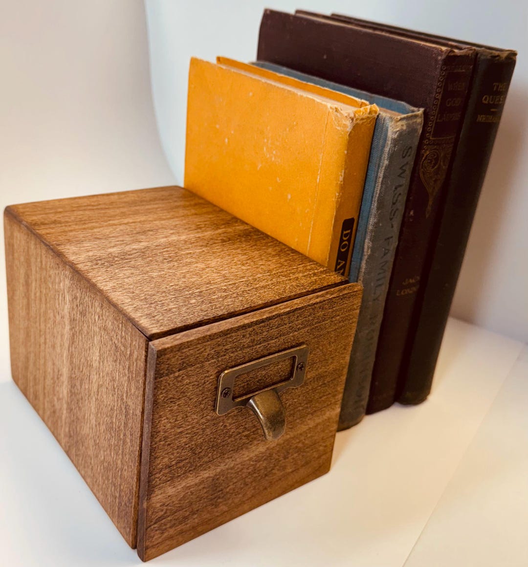 Handmade Wood Index Card Box - Etsy