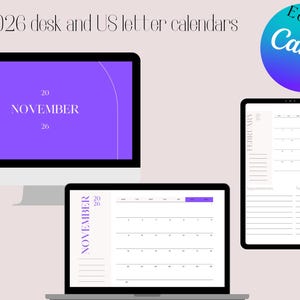 2026 Minimalist Desk Calendar: A3 A4 Printable (digital Download) - Etsy