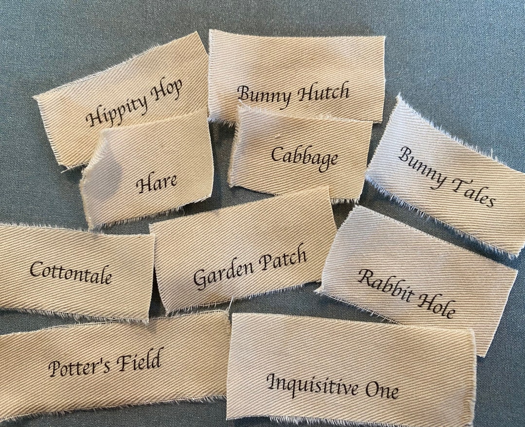 10 bunny Theme Fabric Words, Phrases, Labels Junk Journal Ephemera ...