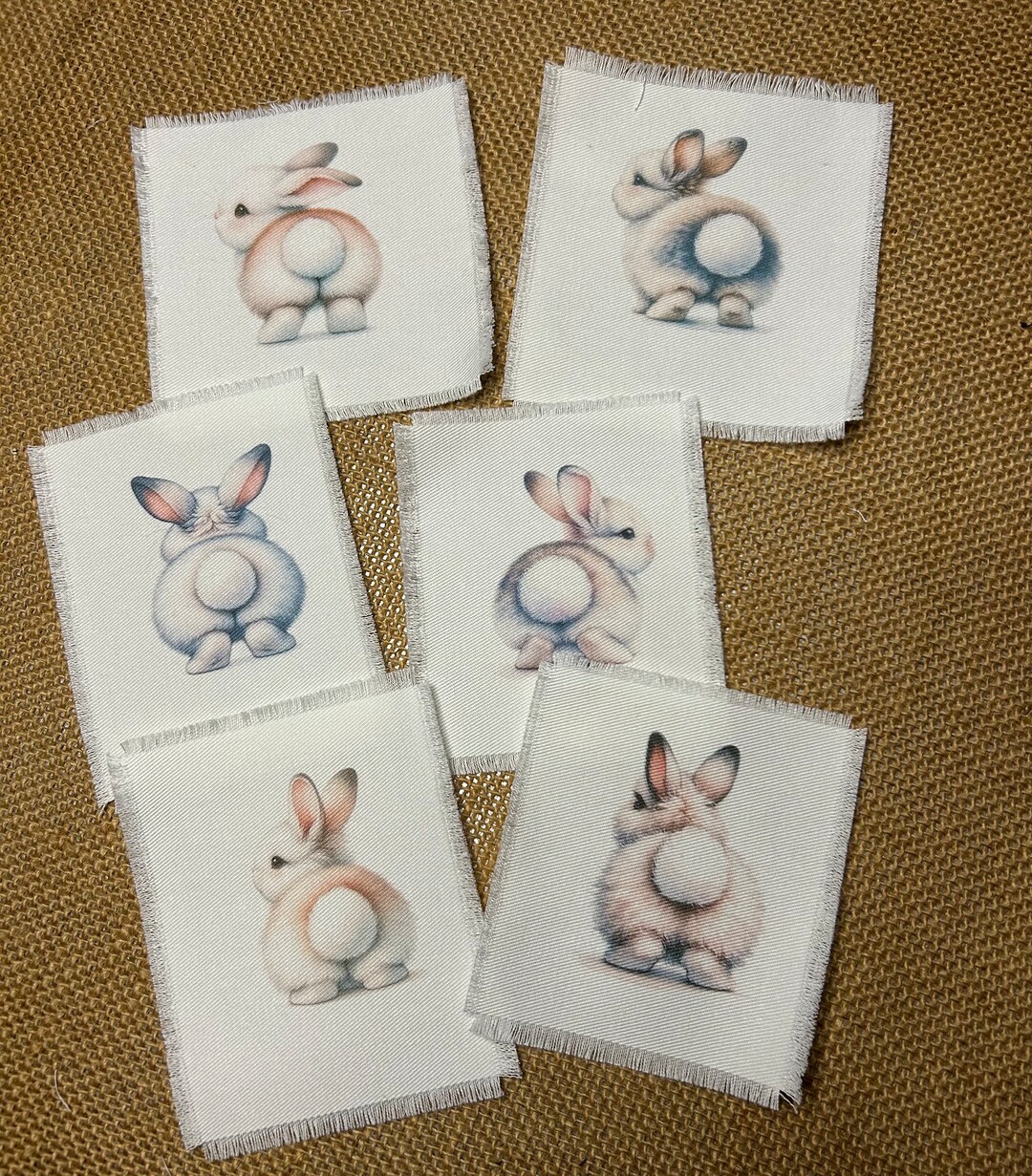 6 Cottontail Bunny Images Printed on Cotton Twill Fabric, Just Cut ...