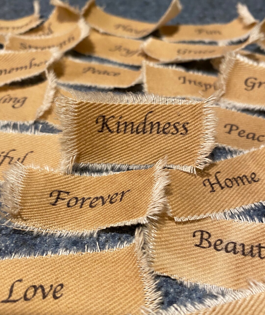 50 (general Theme) Fabric Words, Phrases, Labels, Journal Ephemera ...