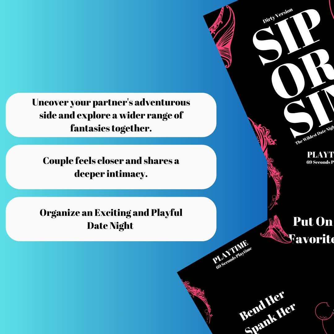 Sip or Sin Bundle- the Ultimate Freaky Couple Drinking Game! the ...
