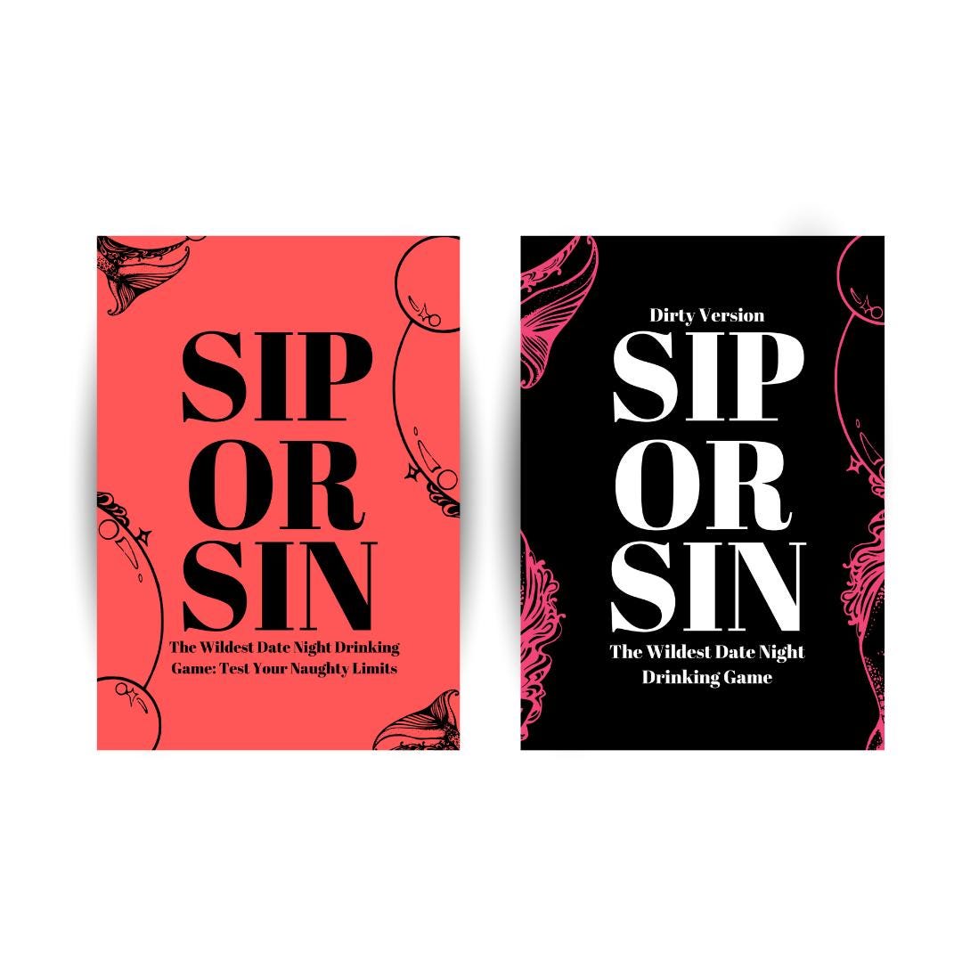 Sip or Sin Bundle- the Ultimate Freaky Couple Drinking Game! the ...