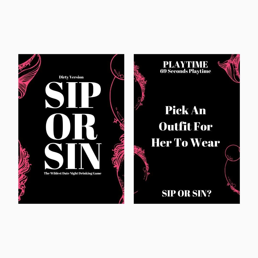 Sip or Sin Bundle- the Ultimate Freaky Couple Drinking Game! the ...