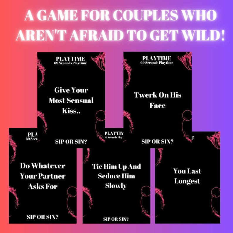 Sip or Sin Bundle- the Ultimate Freaky Couple Drinking Game! the ...