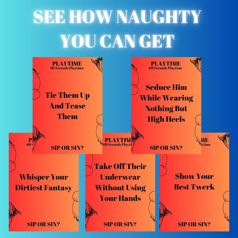 Sip or Sin Bundle- the Ultimate Freaky Couple Drinking Game! the ...