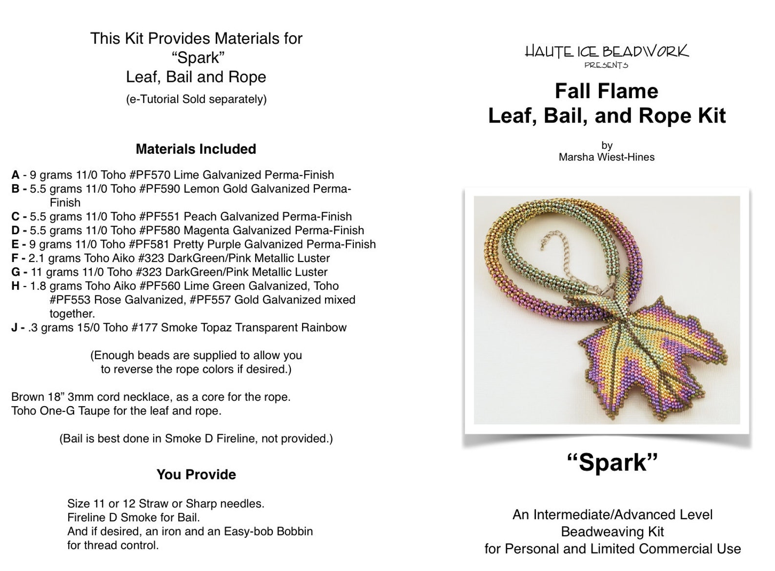 KIT ONLY for Spark Spring Leaf, Rope, and Bail - Etsy