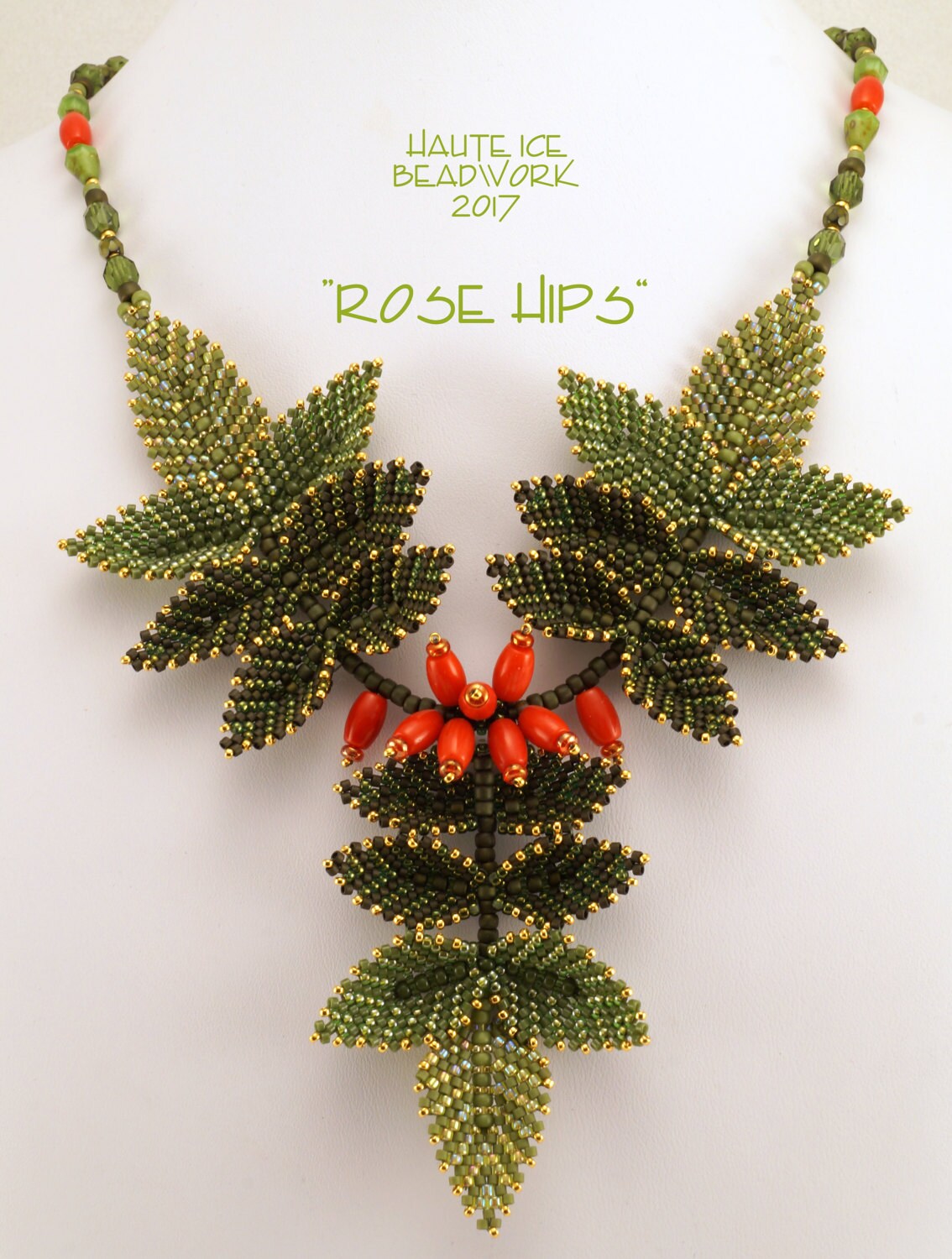 E-tutorial ONLY for Rose Hips Beaded Necklace - Etsy UK