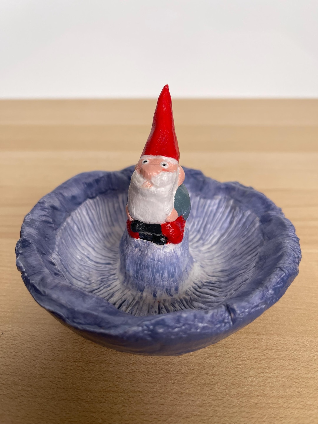 Cute Gnome, Mini Size, Purple Mushroom Trinket Dish, Handmade - Etsy