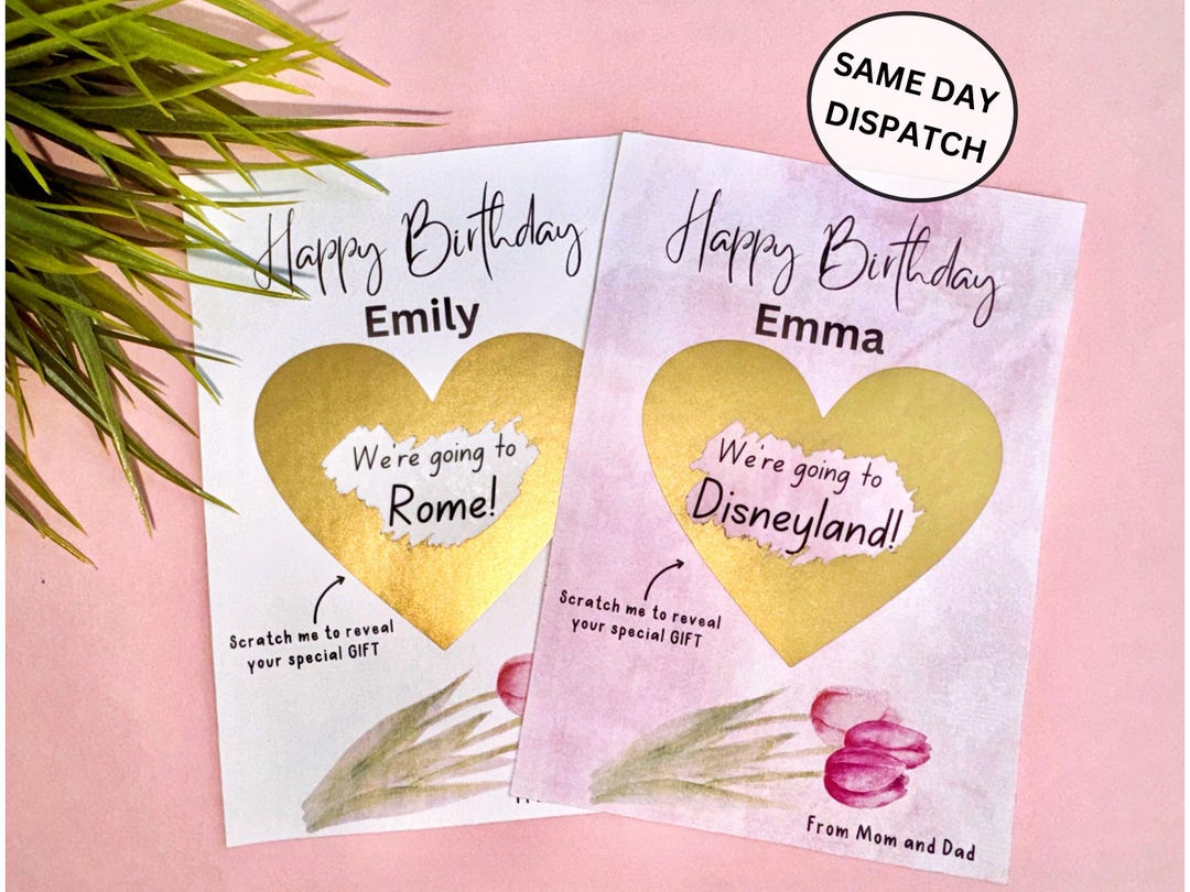 Personalized Surprise Reveal Scratch Card Gift, Special Birthday ...