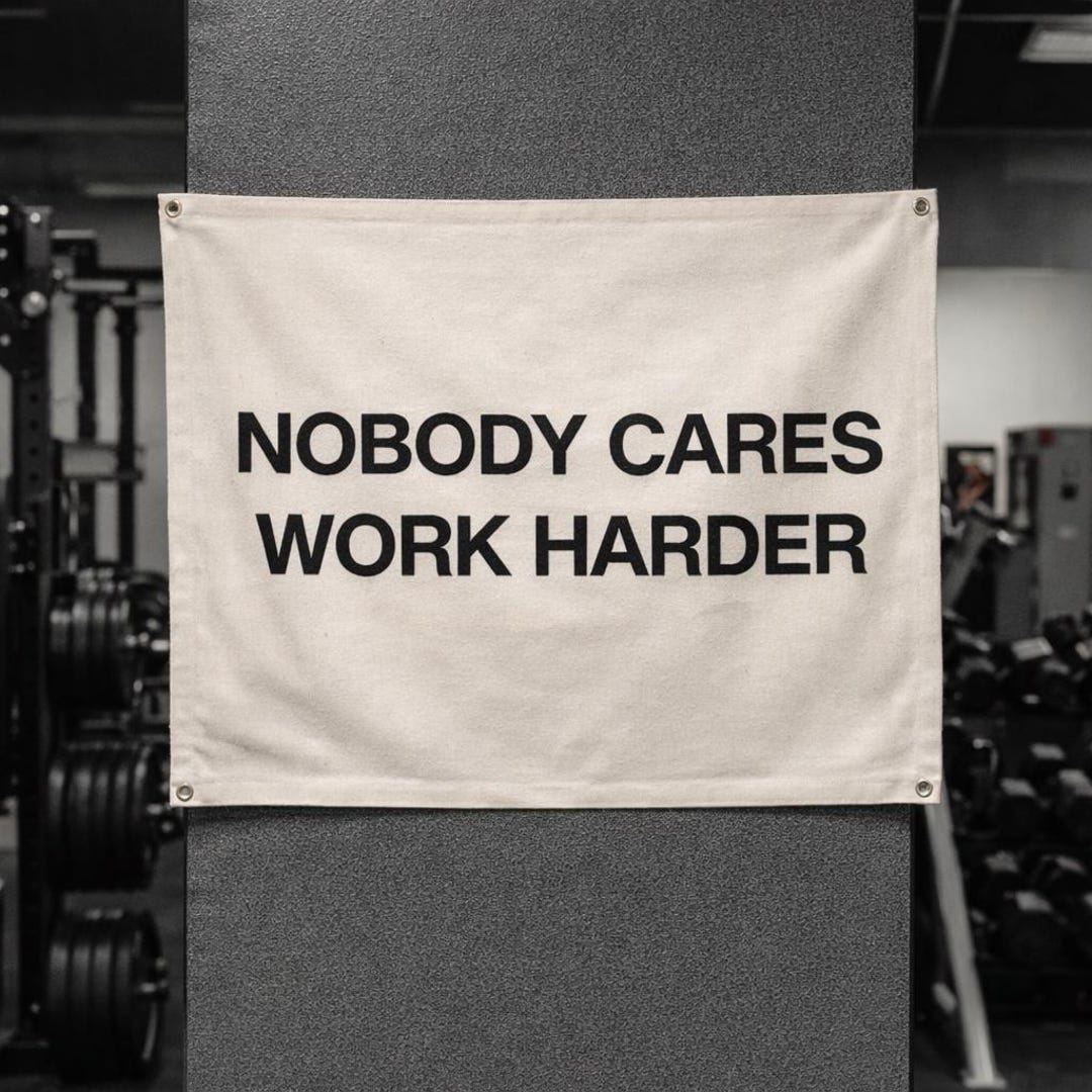 Nobody Cares Work Harder Canvas Banner, Gym Motivation Wall Decor ...