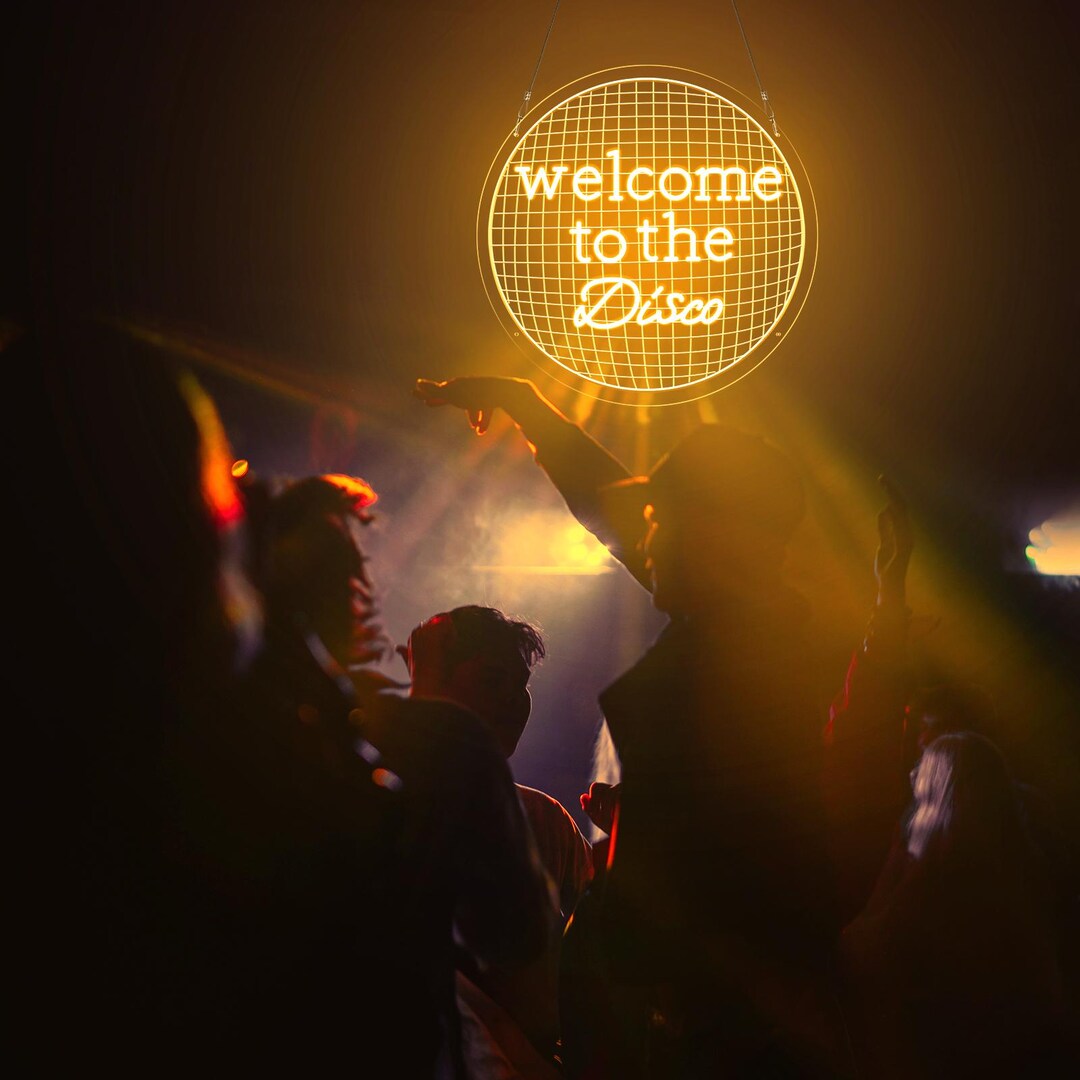 Custom "welcome to the Disco" Neon Sign: Retro Party LED Wall Decor ...