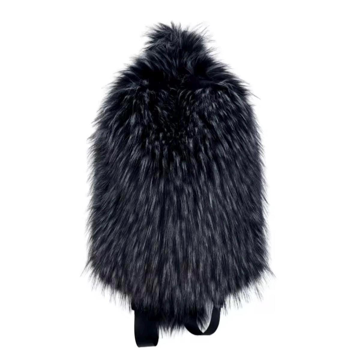 Faux Fur Backpack Y2K Modern Male and Female Back to School Gothic ...