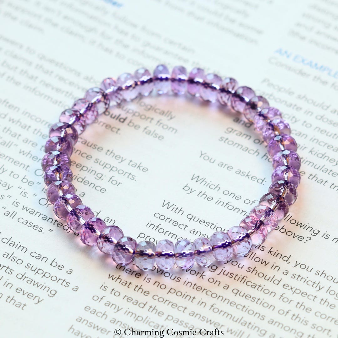 AAAA Genuine Brazilian Amethyst Bracelet | 8mm Stretch Natural Amethyst ...