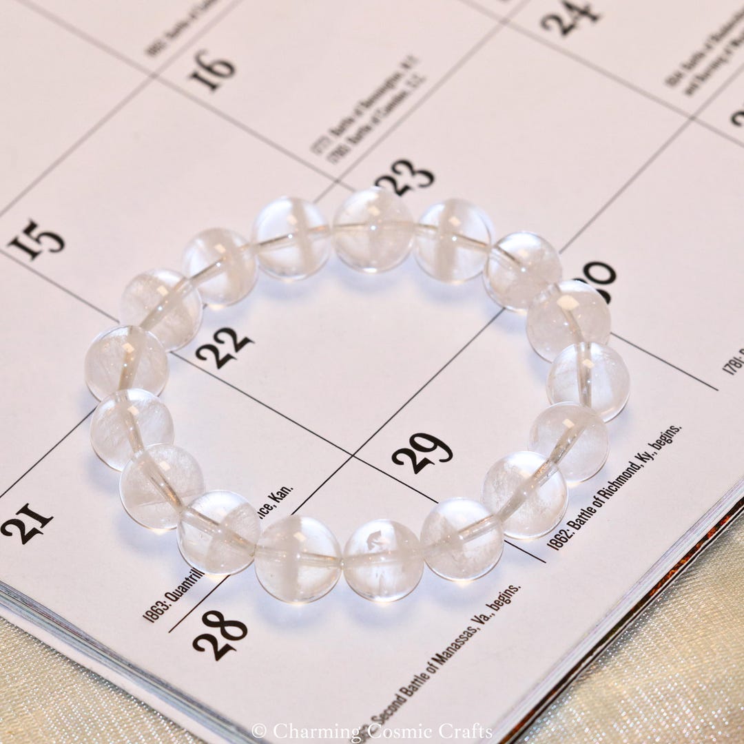 AAA+ Genuine Clear Phantom Quartz Bracelet | 11mm Stretch Natural Clear ...