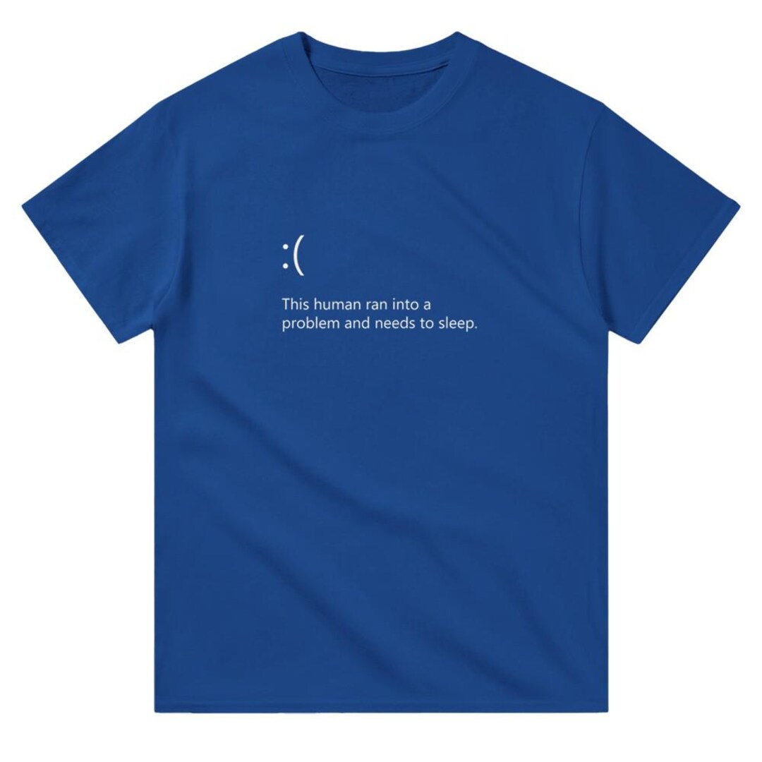 Blue Screen of Death T-shirt Windows Blue Screen Error Graphic Tee - Etsy