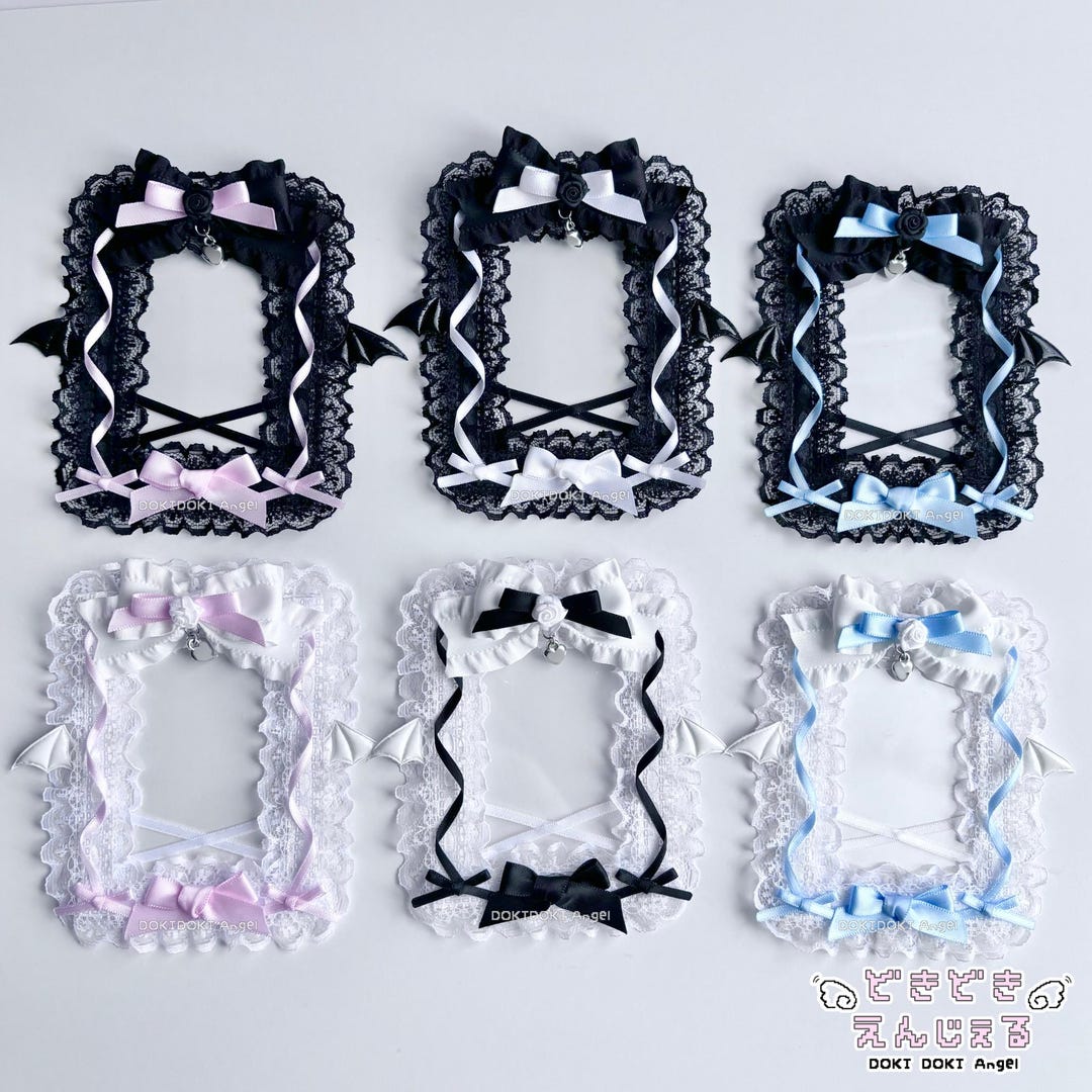 Lace Toploader Deco Mini Devil Wings Heart Charm( Pink,blue,black,white ...