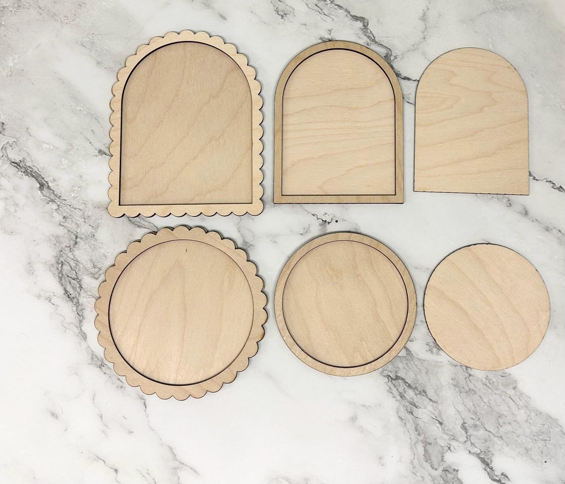 Scalloped Arch and Circle Bases and Frames SVG Digital File GLOWFORGE ...