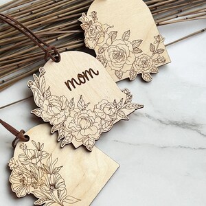 Floral Arched Name Tags Trio Score SVG Digital File GLOWFORGE Files ...