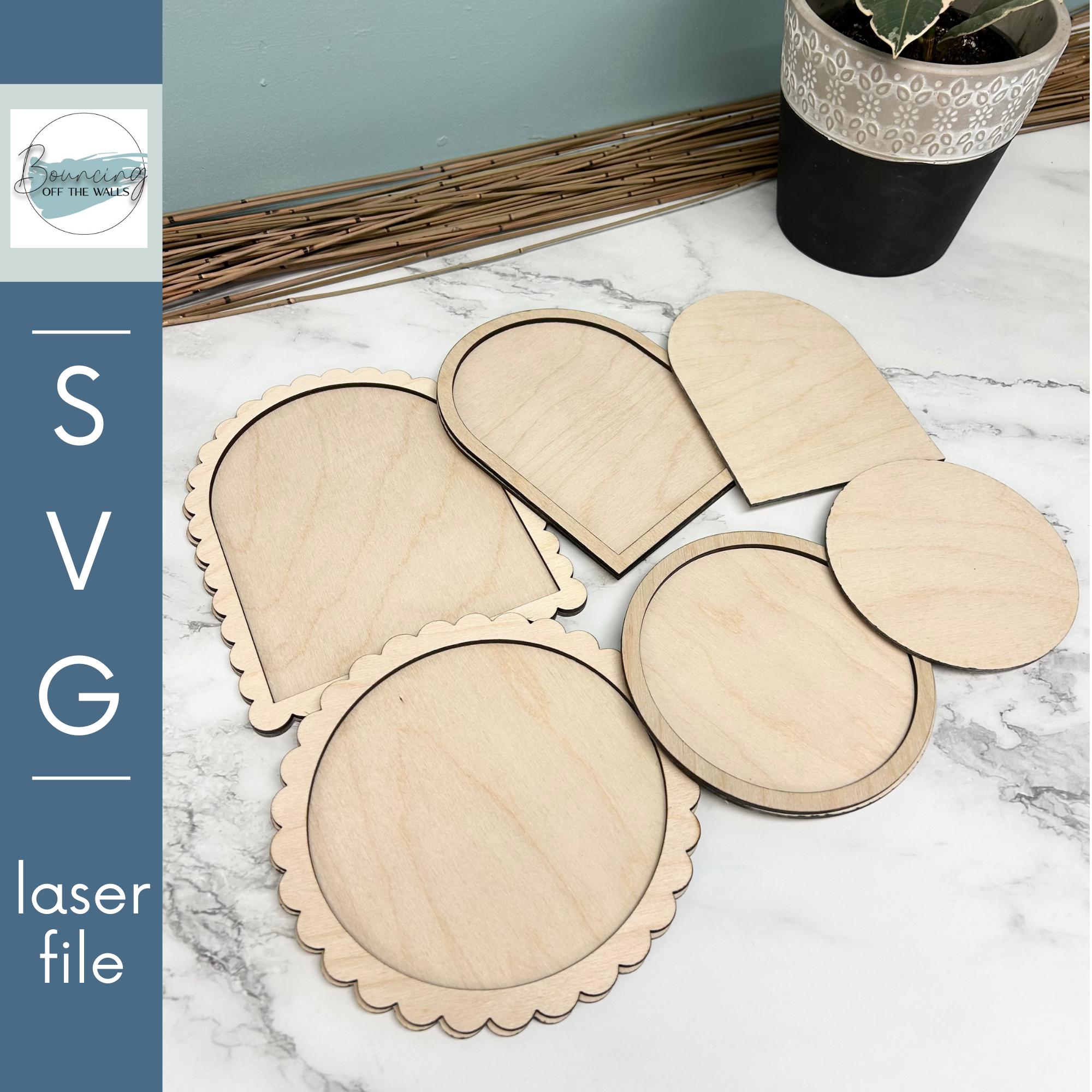 Scalloped Arch and Circle Bases and Frames SVG Digital File GLOWFORGE ...