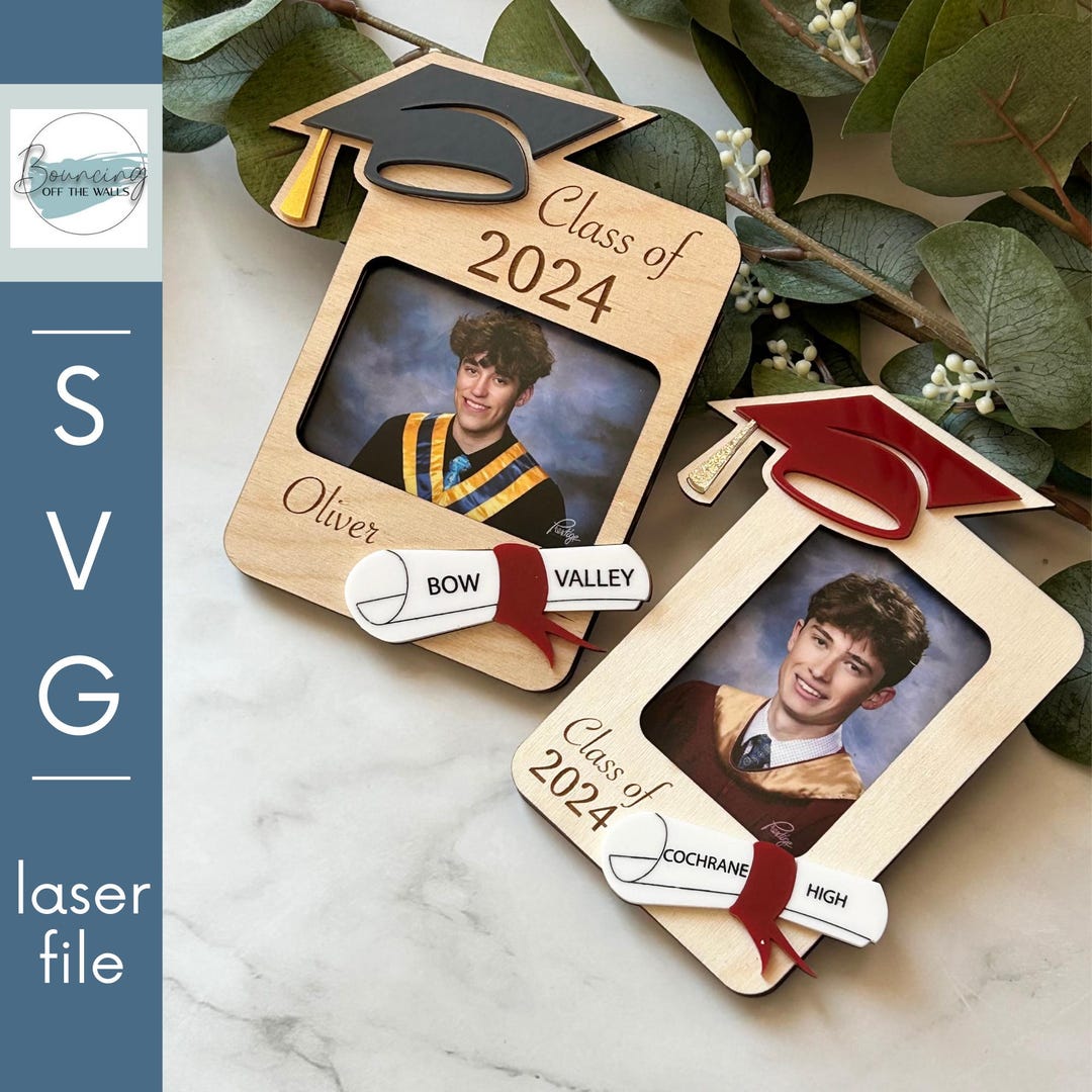 Graduation Wallet Sized Photo Frame for Magnets SVG Digital File ...