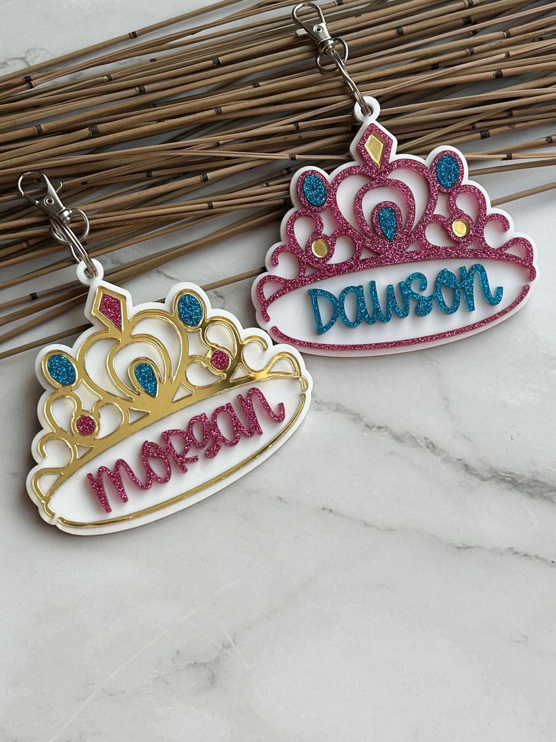 Princess Crown Tiara Back Pack Name Tags SVG Digital File GLOWFORGE ...