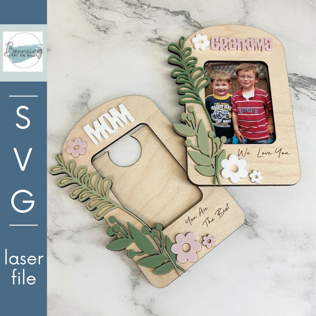 2x3 Wallet Size Floral Mother's Day Photo Frame for Customizing SVG ...
