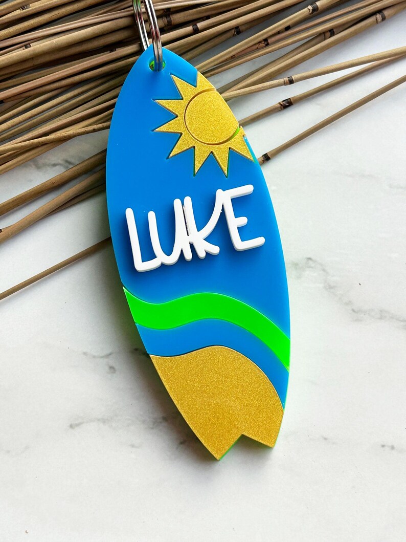 Surfboard Back Pack Name Tag Four Designs SVG Digital File GLOWFORGE ...