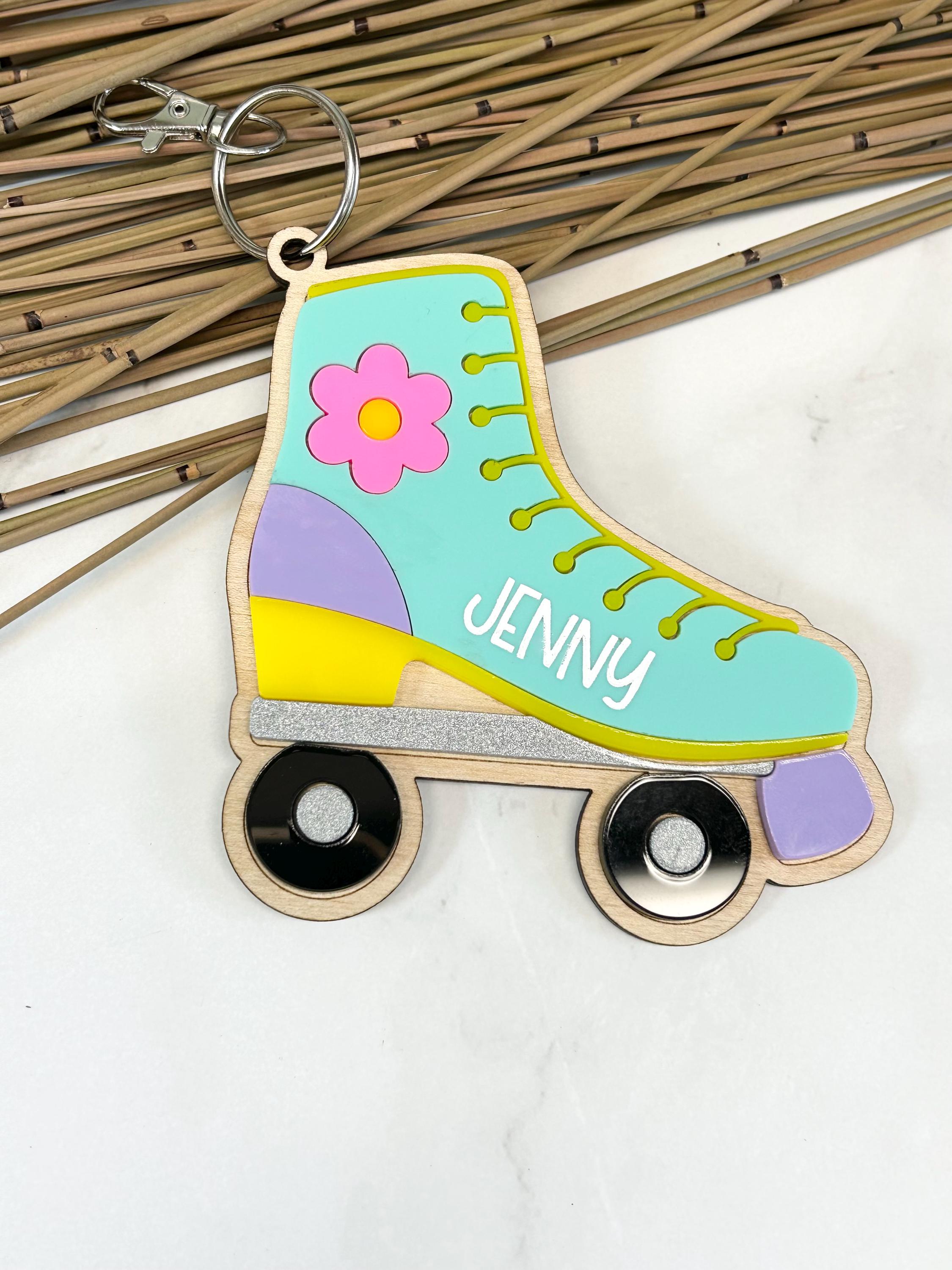 Roller Skate Back Pack Name Tags Keychain SVG Digital File GLOWFORGE ...