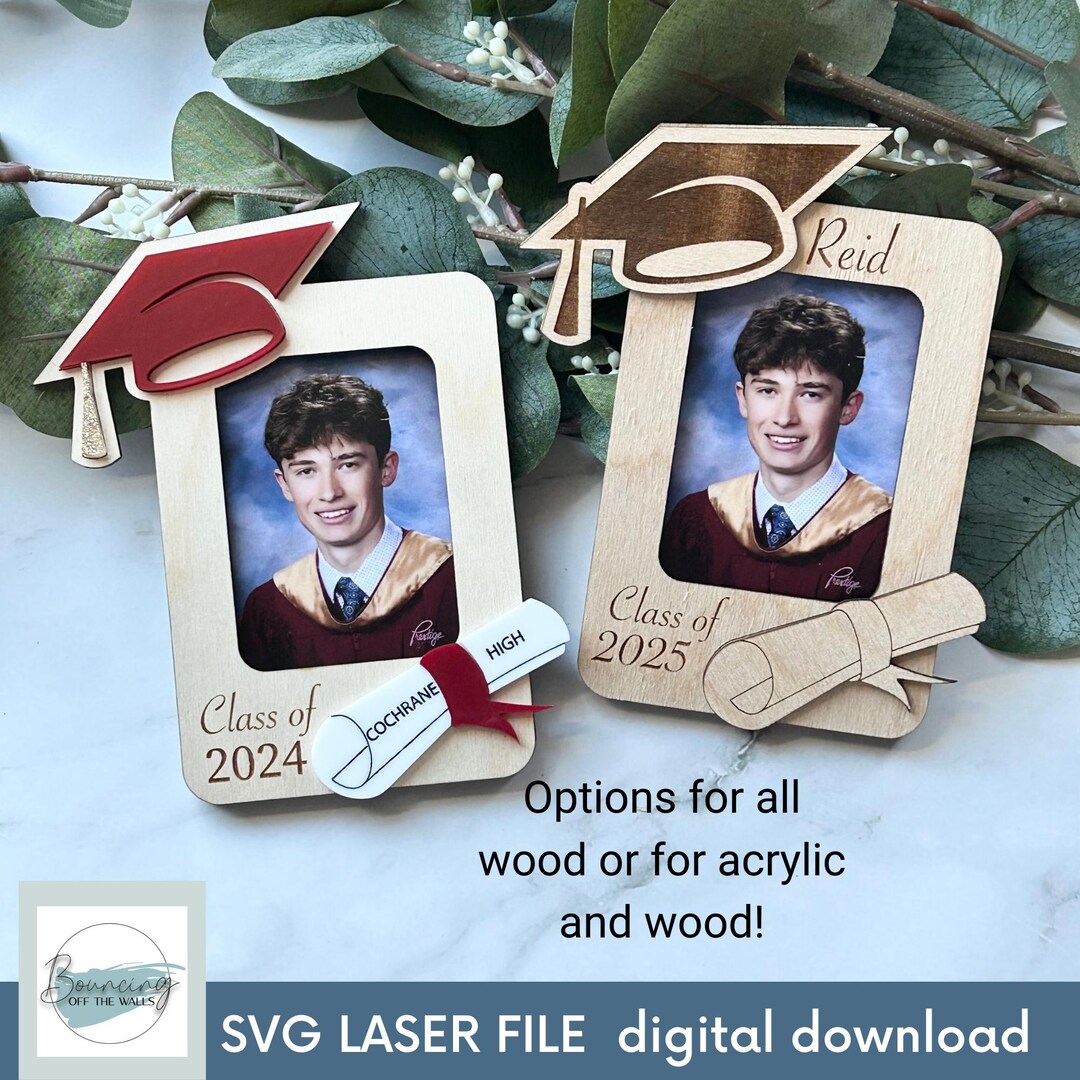Graduation Wallet Sized Photo Frame for Magnets SVG Digital File ...