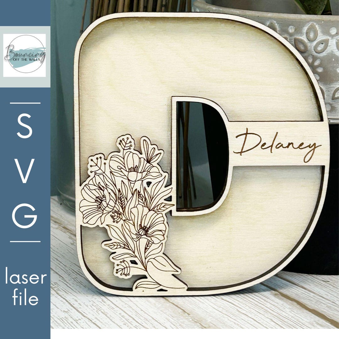Poppy Letter D SVG, Laser Cut File, Nursery Decor (digital File) - Etsy