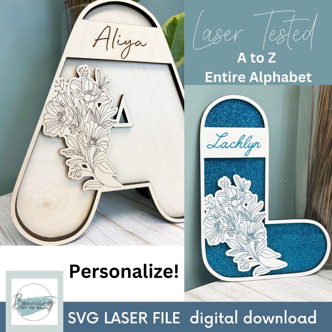 Poppy Alphabet Letters SVG Bundle, Laser Ready Files (digital Download ...