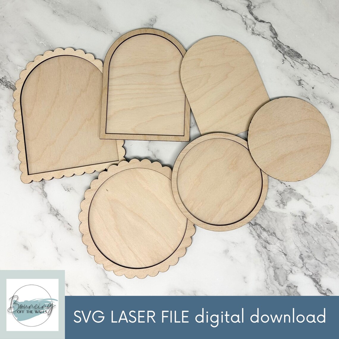 Scalloped Arch and Circle Bases and Frames SVG Digital File GLOWFORGE ...